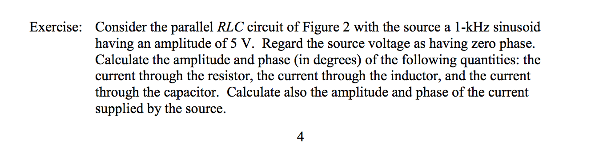 Solved Exercise: Consider the parallel RLC circuit of Figure | Chegg.com
