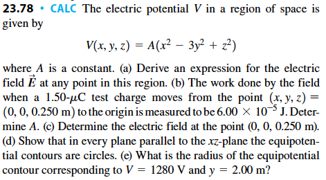 Solved The electric potential V in a region of space is | Chegg.com