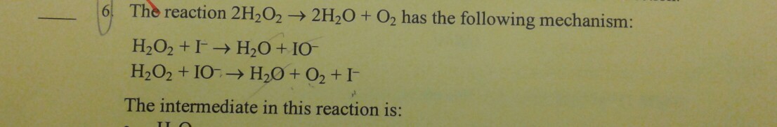 101 The reaction 2H202 → 2H20 + 02 has the following | Chegg.com