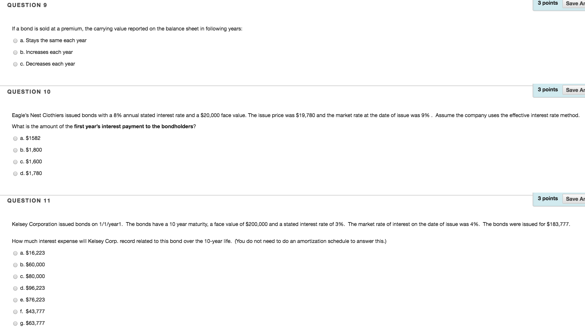 Solved If a bond is sold at a premium, the carrying value | Chegg.com