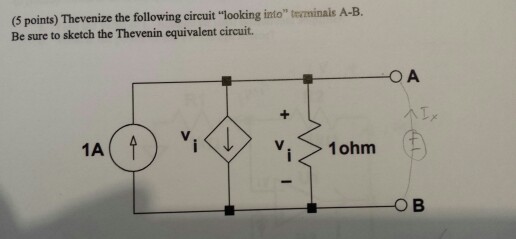 Solved Thevenize the following circuit "looking into" | Chegg.com