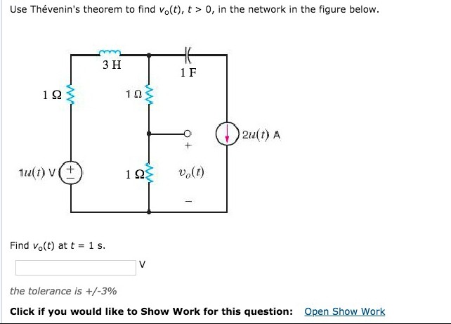Solved Use Thévenin's theorem to find vo(t), t>0, in the | Chegg.com