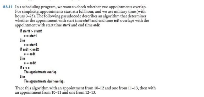 In a scheduling program, we want to check whether two | Chegg.com