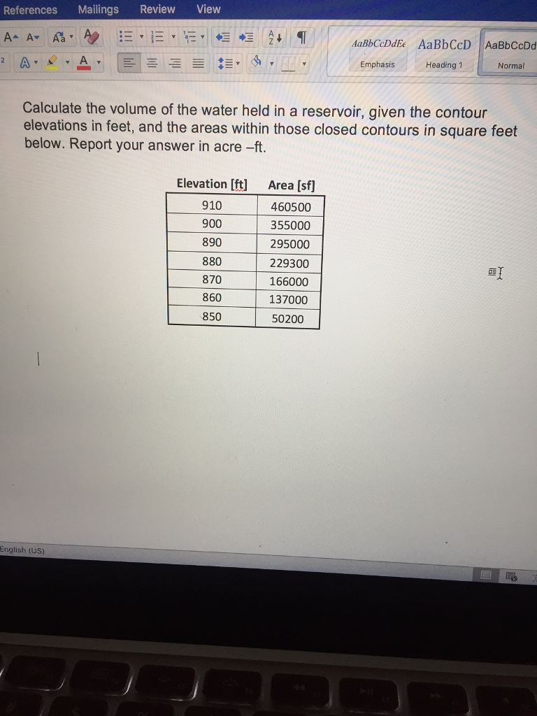 Solved Calculate the volume of the water held in a | Chegg.com