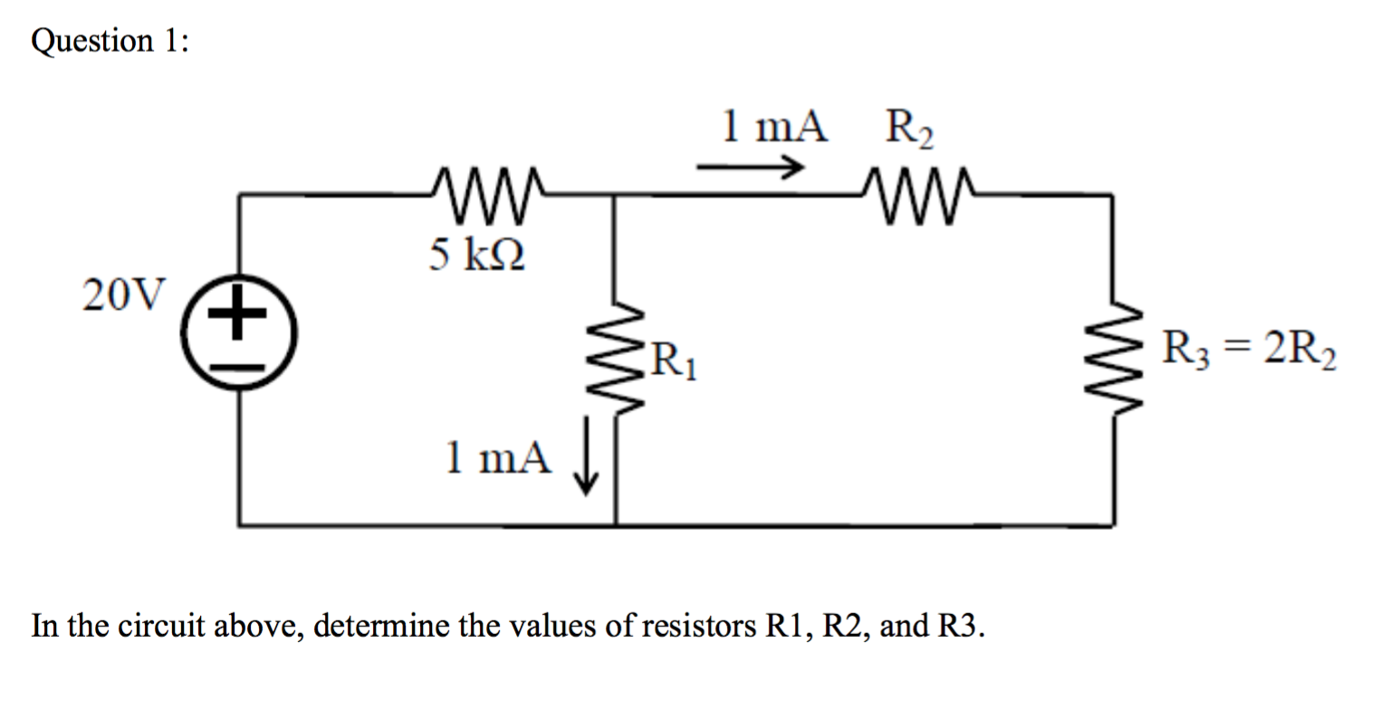 Solved In the circuit above, determine the values of | Chegg.com