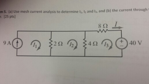 Solved (a) use mesh current analysis to determine I1, I2, I3 | Chegg.com