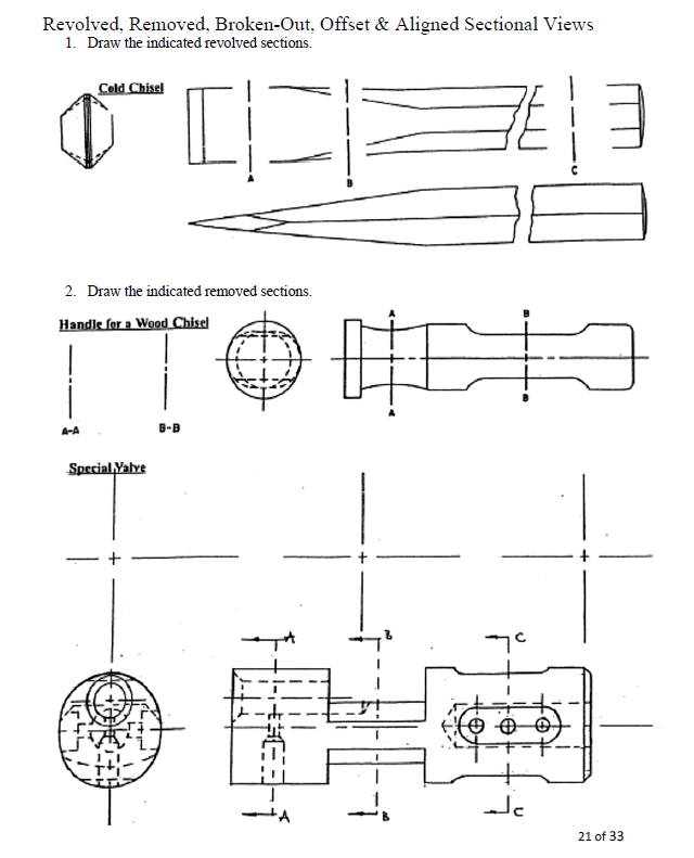 Solved Draw the indicated revolved sections. Draw the | Chegg.com
