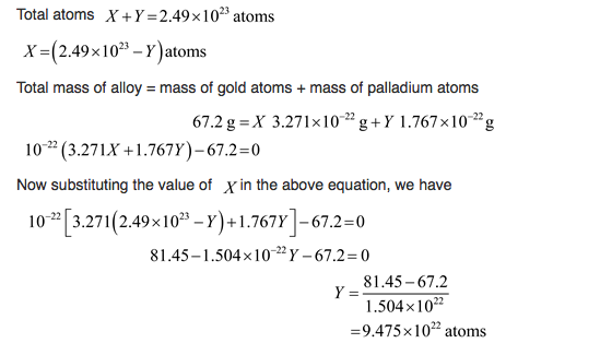 Solved Total atoms X+Y-2.49x102 atoms X = (2.49 x 1023-Y) | Chegg.com