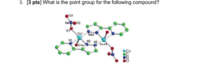 Solved What is the point group for the following compound? | Chegg.com