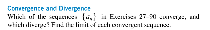 Solved Convergence and Divergence Which of the sequences | Chegg.com