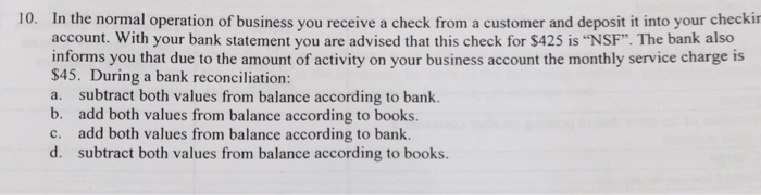 Solved In the normal operation of business you receive a | Chegg.com