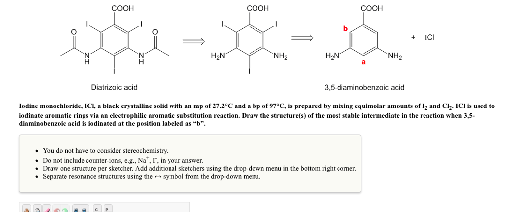 Solved Iodine monochloride, ICl, a black crystalline solid | Chegg.com