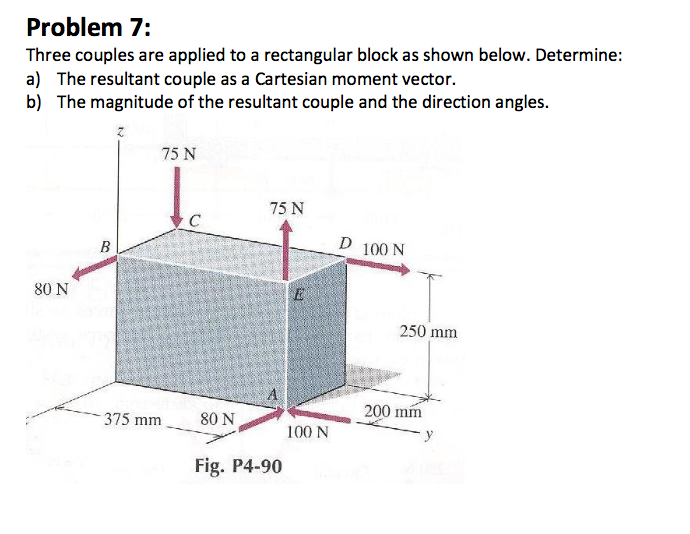 Solved Three couples are applied to a rectangular block as | Chegg.com