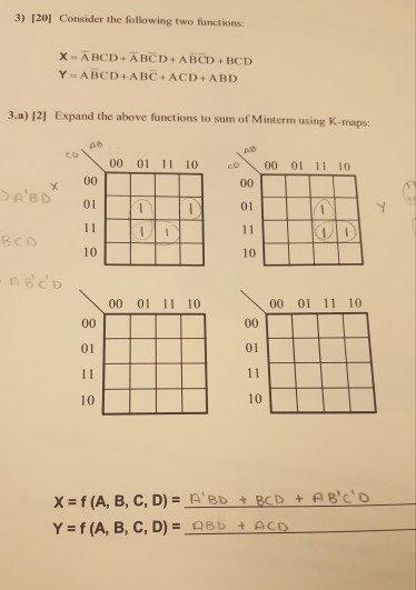 Solved 3) 1201 Consider the following two functions: X-ABCD | Chegg.com