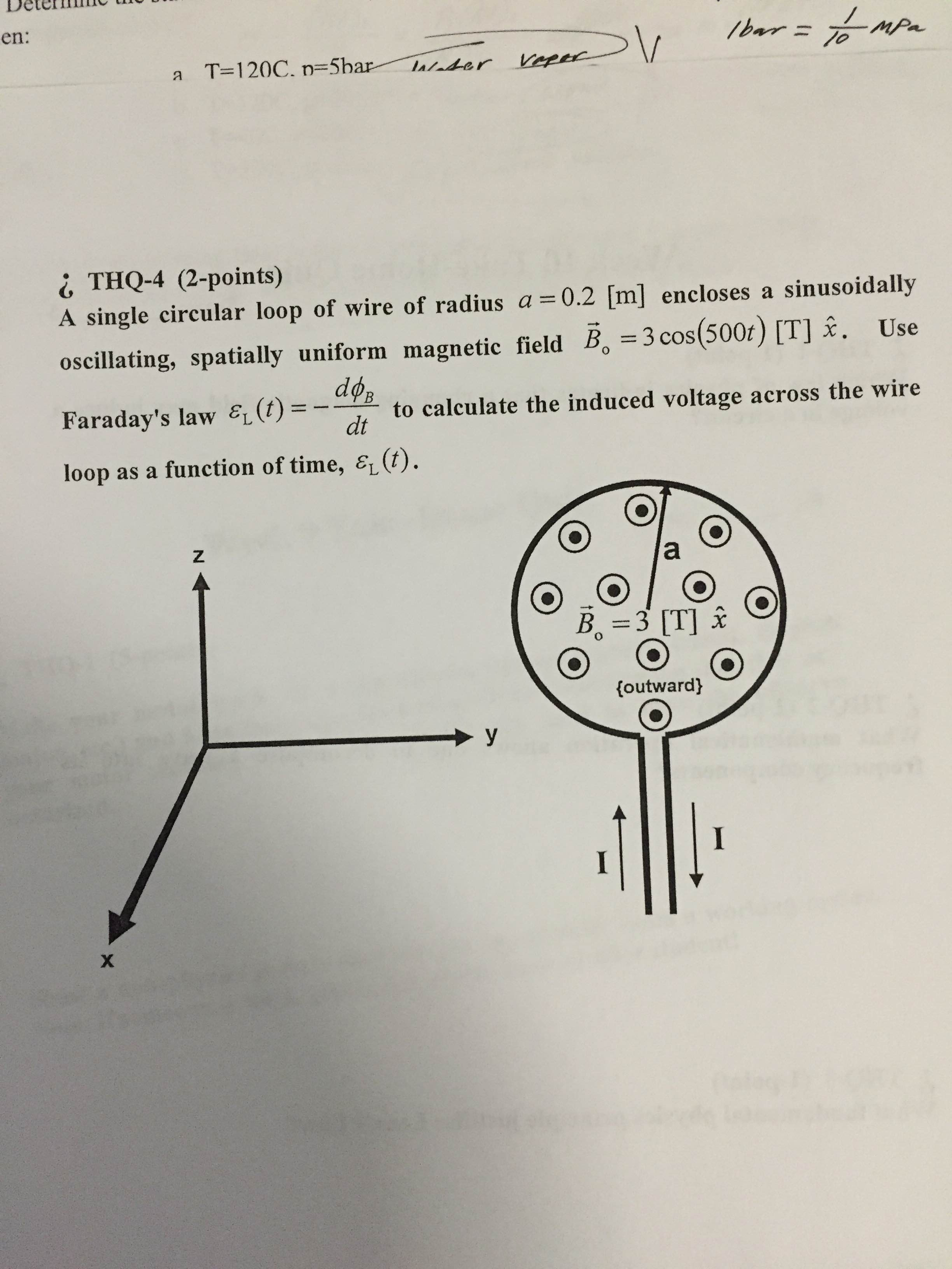 Solved THQ-4 (2-points) A single circular loop of wire of | Chegg.com