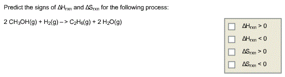 Solved Predict the signs of Delta H_rxn and Delta S_rxn for | Chegg.com