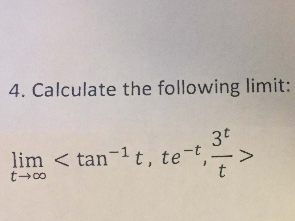 Solved 4. Calculate the following limit: 3t lim