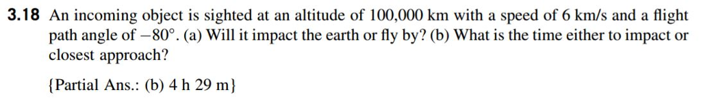 Solved An incoming object is sighted at an altitude of | Chegg.com
