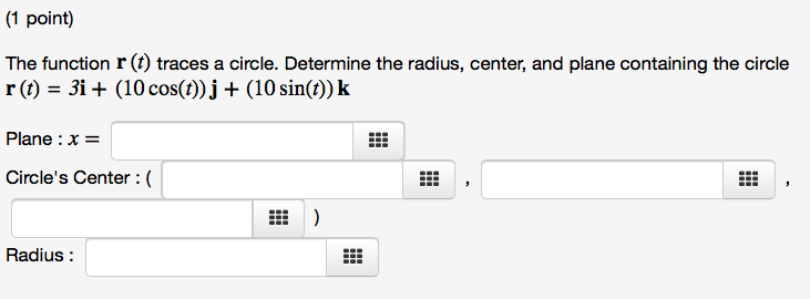 Solved The function r (t) traces a circle. Determine the | Chegg.com