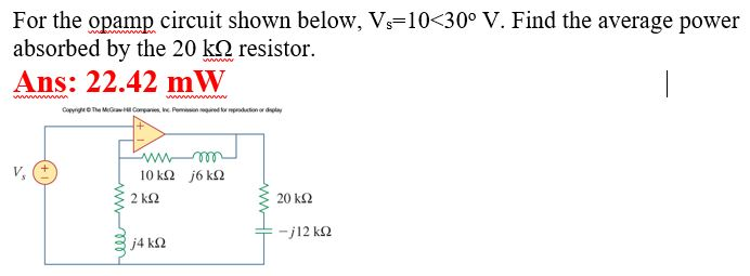 Solved Find the average power absorbed by the 20 kΩ | Chegg.com