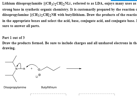 Solved Lithium diisopropylamide [(CH_2)_2 CH]_2NLi, referred | Chegg.com