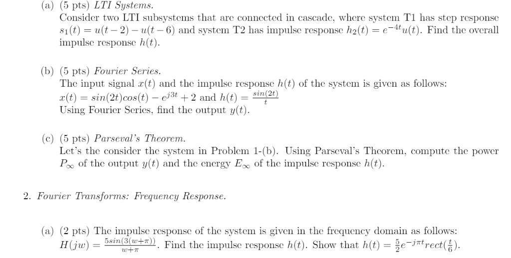 Solved Consider two LTI subsystems that are connected in | Chegg.com