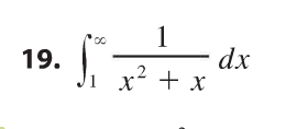 Solved integral_1 ^infinity 1 / x^2 + x dx | Chegg.com