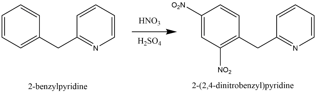 Solved O2N HNO H SO NO2 2-benzylpyridine | Chegg.com
