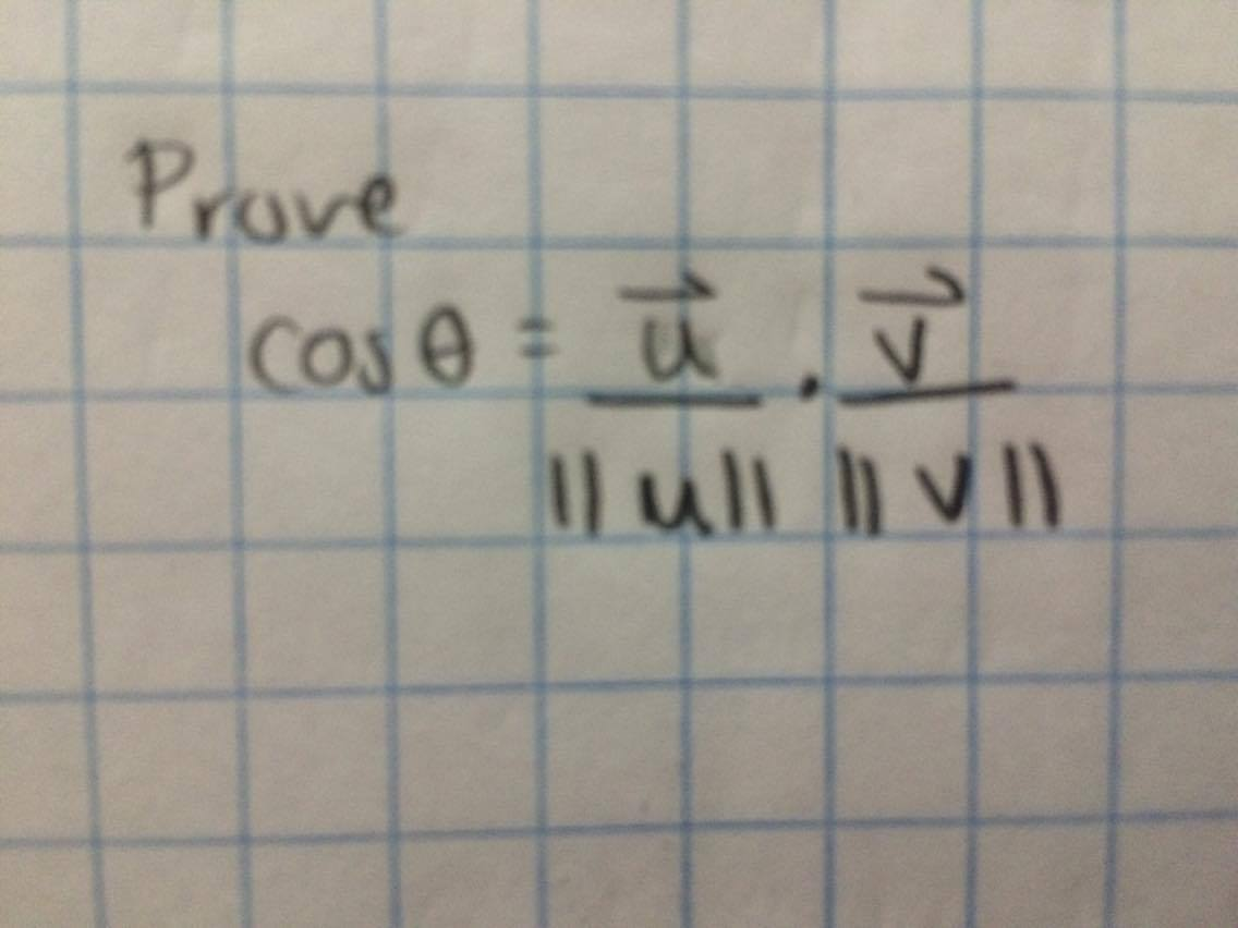 Solved Prove cos theta = u v | Chegg.com