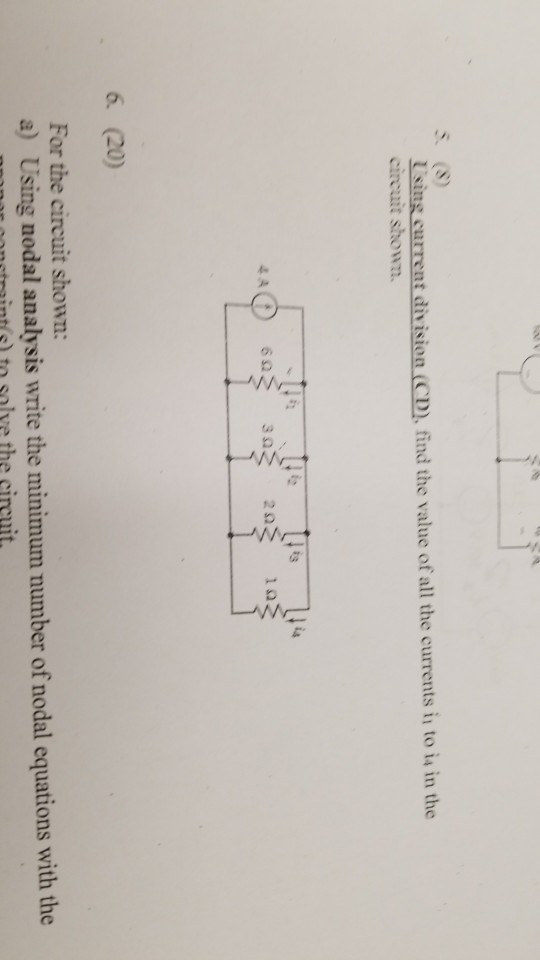 Solved sing current division (CD), find the value of all the | Chegg.com