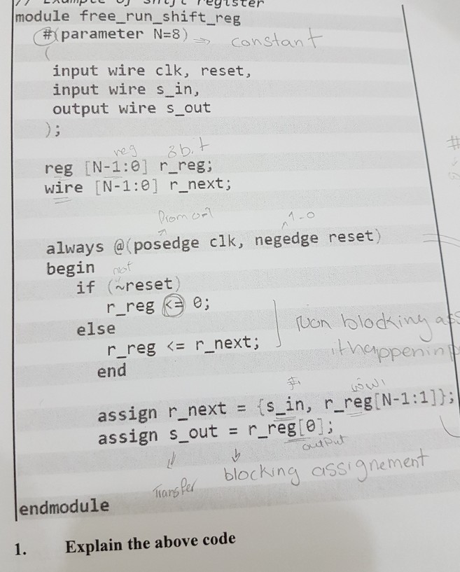 module stimulus; // Inputs reg clk ; reg reset: // | Chegg.com