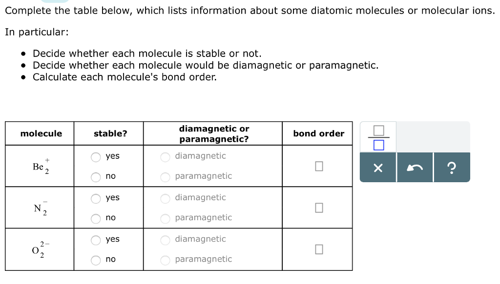 Solved Complete the table below, which lists information | Chegg.com