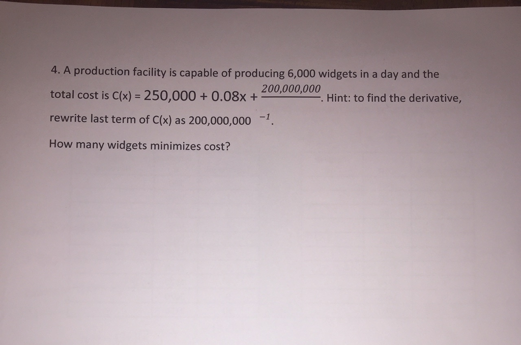 Solved 4. A production facility is capable of producing | Chegg.com