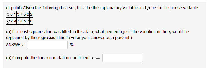 Solved Given The Following Data Set Let X Be The