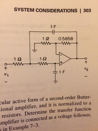 Solved This is a normalized second-order active low-pass | Chegg.com
