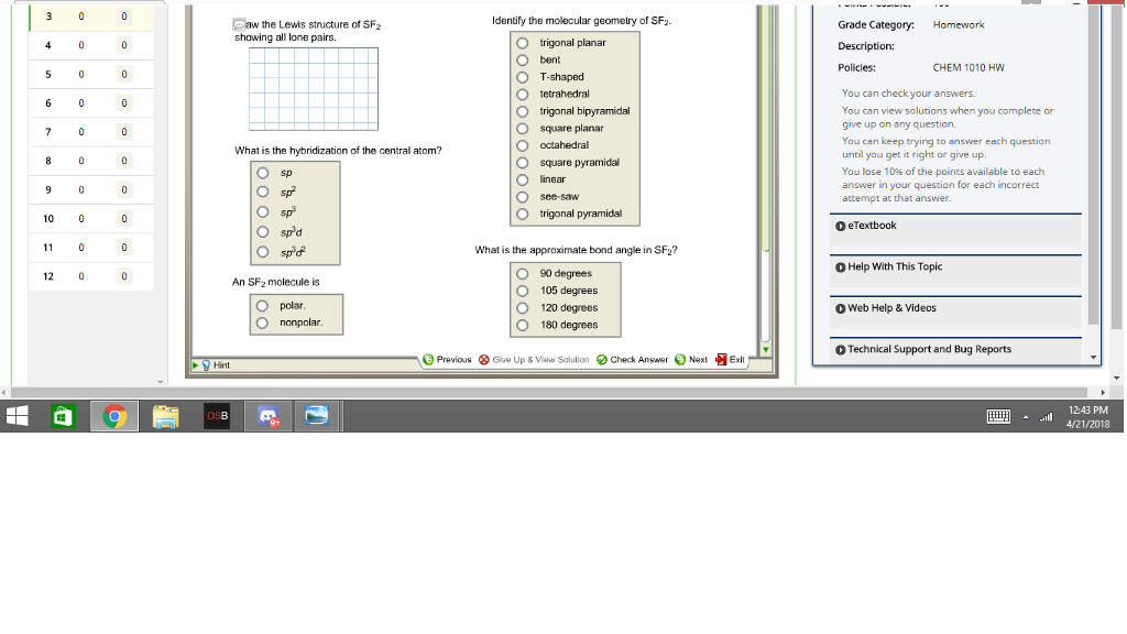Sf2 Lewis Structure Molecular Geometry Hybridization Polarity And