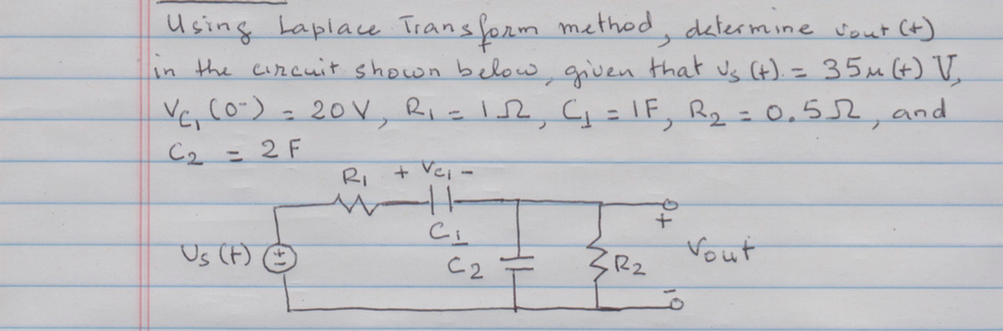 Solved Using laplace transform method, determine v out (+) | Chegg.com Solved Using laplace transform method, determine v out (+) | Chegg.com