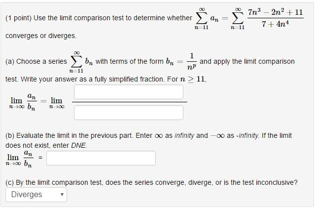 Solved Use The Limit Comparison Test To Determine Whether N