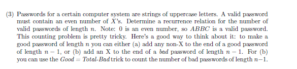 Passwords For A Certain Computer System Are Strings