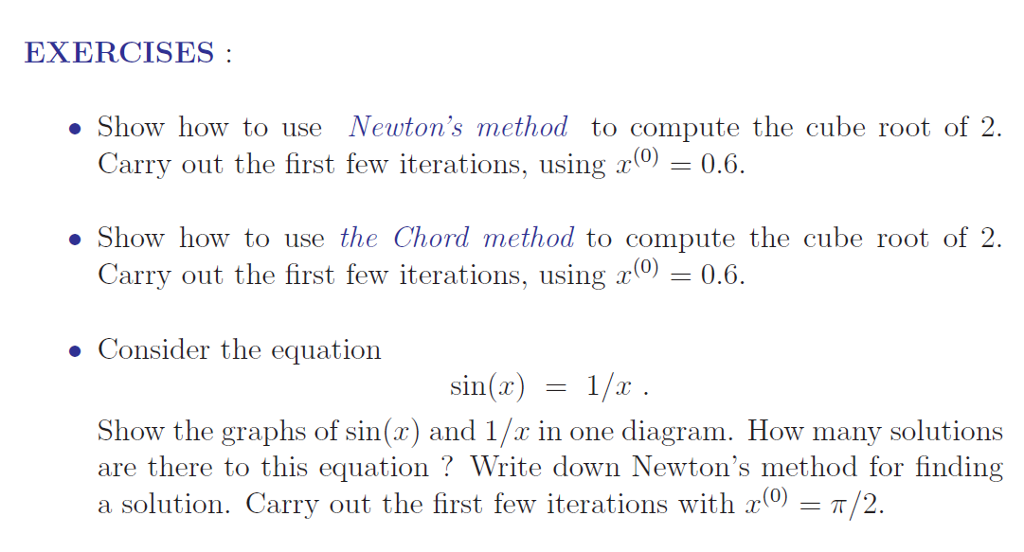 Solved Exercises Show How To Use Newtons Method To