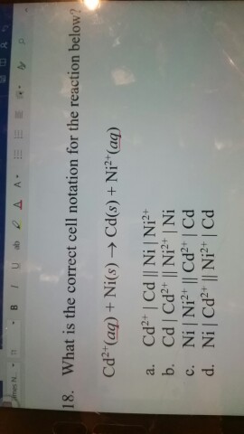 Solved What is the correct cell notation for the reaction | Chegg.com