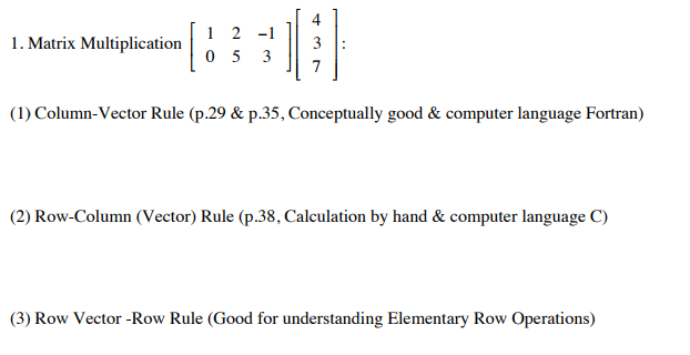 4 1 23 113 1. Matrix Multiplication (1)Column-Vector | Chegg.com