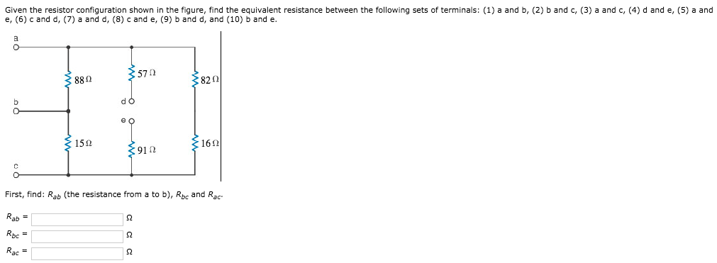 Solved Given the resistor configuration shown in the figure, | Chegg.com