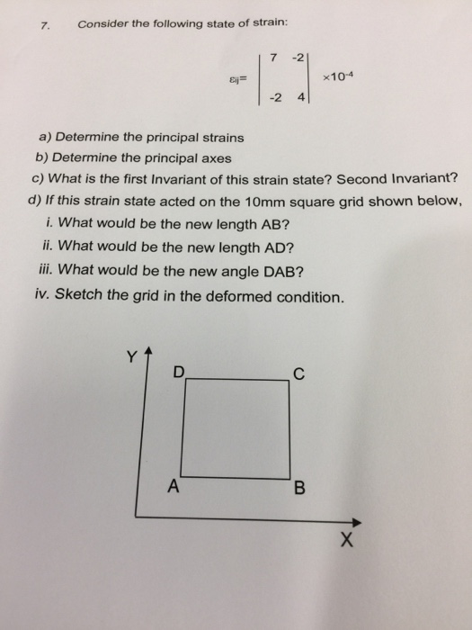 Solved Consider the following state of strain: epsilon ij = | Chegg.com