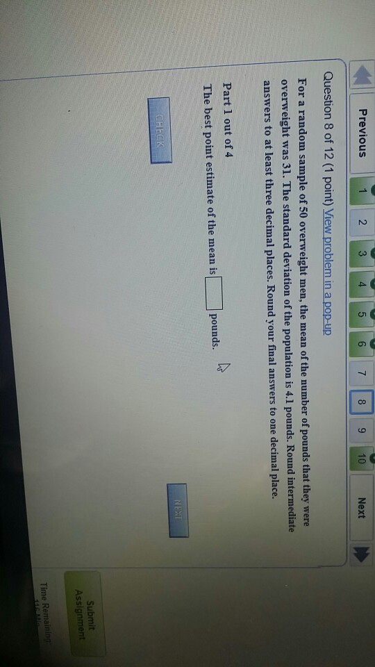 Solved Previous 1 234 5 67 8 9 10 Next Question 8 of 12 (1 | Chegg.com