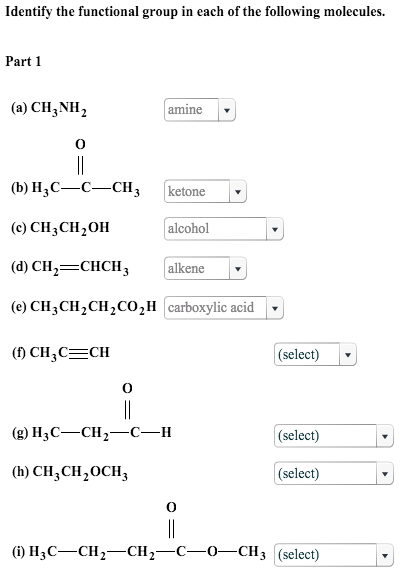 Solved Identify the functional group in each of the | Chegg.com