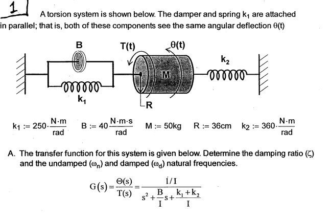 Solved A torsion system is shown below. The damper and | Chegg.com