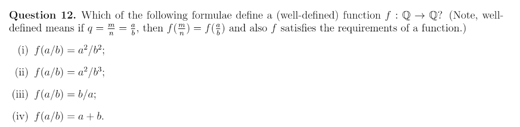 Solved Which of the following formulae define a | Chegg.com