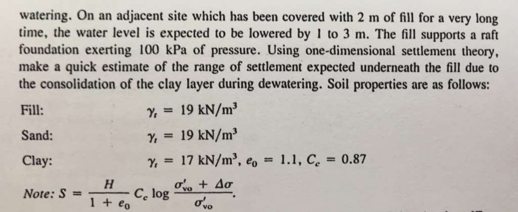 Solved C9.6. As shown in Fig. P9.2, there are 6 m of sand | Chegg.com