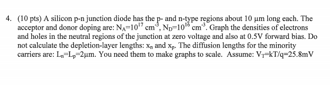 A silicon p - n junction diode has the p - and n - | Chegg.com